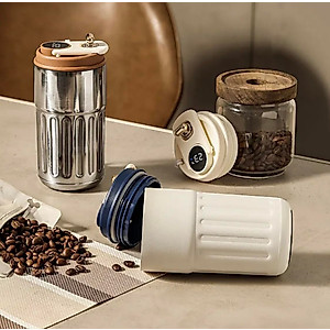 Generic 450ML Stainless Steel LED Temperature Display Coffee Cup Smart Thermos Travel Mug (Color 1), Large