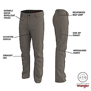 ATG by Wrangler Men's Zip Pocket Trail Pant, Fallen Rock, 34W x 30L