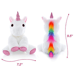 ORIENTAL CHERRY Unicorn Stuffed Animal - Talking Unicorn Interactive Toys - Christmas Birthday Gifts for Girls Teens Kids Age 4 5 6 7 8 9 10 Preschool Kindergarten