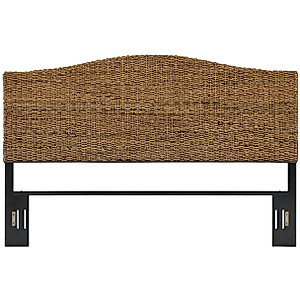 Crosley Furniture Serena Handwoven Natural Fiber Rattan Bed Headboard, Banana Leaf, King