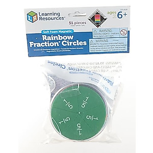 Learning Resources Soft Foam Magnetic Rainbow Fraction Circles