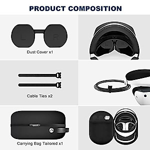 Vakdon Hard Carrying Case Compatible with Playstation VR2 Gaming Headset and Touch Controllers Accessories, Travel and Home Storage Bag for PSVR2 with Lens Protector Cover