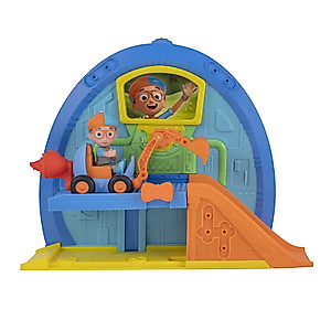 Blippi Wonders Station Playset - Explore Includes One Station Playset with 1 Figure, 1 BlippiMobile, 2 Vehicle Add-Ons,Blue / Orange
