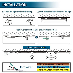 Barrina 8ft LED Shop Light, 44w 4500lm 6500K, V Shape Frosted Cover LED Shop Light 8ft, Linkable LED Garage Light, T8 LED Light Fixture for Garage Ceiling Plug and Play (Pack of 6)