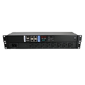 Synaccess SP-1001D SynLink Monitored 1U PDU (Non-SWITCHABLE OUTLETS) 120V/20A, 8 Outlets NEMA5-20R - 1% Accurate Energy Meter KWH (8) - Access Via Web App, SSH, Serial, HTTP(S) API