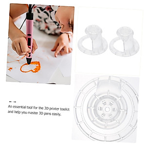 GLEAVI 6 Pcs Pen Base Transparent Printing Pen Holder Pen Storage Rack Printing Brush Base Printing Brush Stand Printing Pen Supply Pencil Holder Major 3D Copying Board Plastic