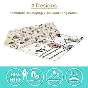 JumpOff Jo - Large Waterproof Foam Padded Play Mat for Infants, Babies, Toddlers, Play Pens & Tummy Time, Foldable Activity Mat, 70 in. x 59 in. - Daisy Bug