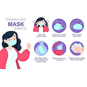 Iscoon Kids Face Mask Disposable Alpaca Print Children Breathable Safety Masks with Adjustable Nose Clip(50 Pack)