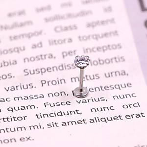 CHARMONLINE Top Push in Threadless 316L Surgical Steel Flat Back Stud for Nose Heart CZ Lip Stud Bone Studs Nose Piercing Jewelry for Women Men…