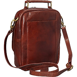 Mancini Leather Goods Buffalo Leather Large Unisex Bag (Cognac)