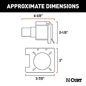 CURT 57101 Dual-Output Vehicle-Side 7-Pin, 4-Pin Connectors with Backup Alarm, Factory Tow Package and USCAR Socket Required, Black