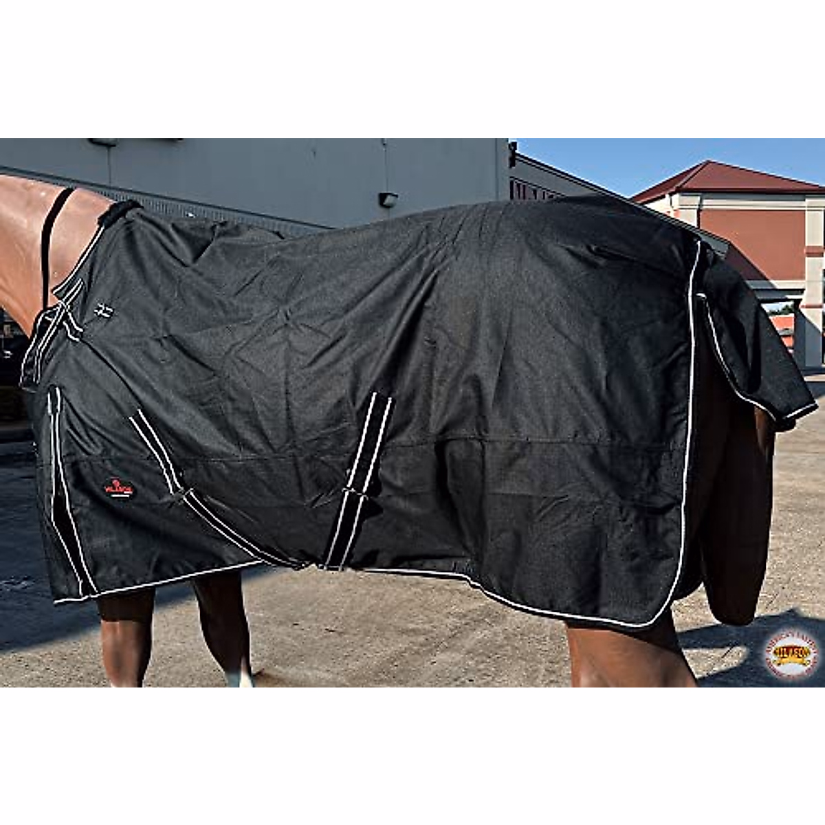 HILASON 1200D Turnout Light Winter Waterproof Rain Sheet Horse Sheet Black | Horse Sheet | Horse Turnout Sheet | Horse Sheets for Winter | Waterproof Turnout Sheets for Horses