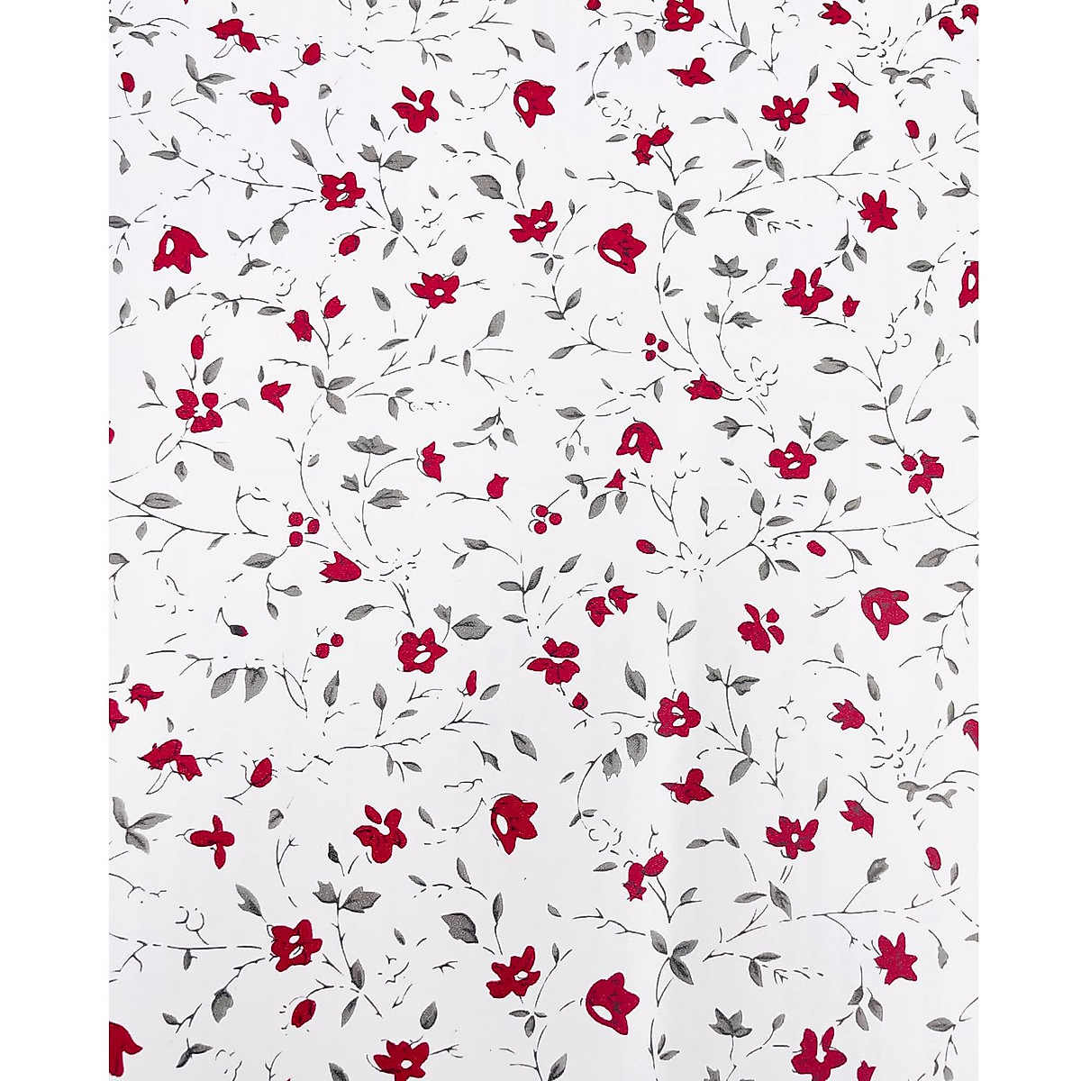 Yifely Red Rural Floral Shelf Liner Locker Decor Sticker Self-Adhesive Furniture Paper 17.7 Inch by 9.8 Feet