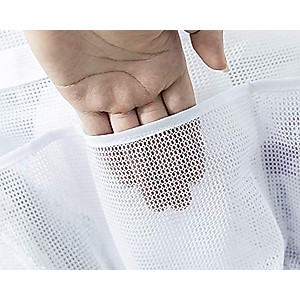 ALYER Large Mesh Dive Tote Bag with Separated Inner Compartment,Portable Shower Caddy Bath Organizer with Durable Handles and Zipper (Black)