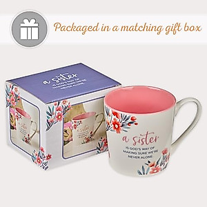 Christian Art Gifts Ceramic Scripture Coffee and Tea Mug for Sisters 14 oz Pink Floral Microwave & Dishwasher Safe Bible Verse Mug - Proverbs 31:29