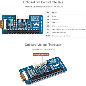 Newest 2.13inch E-Ink Display HAT (V4) Compatible with Raspberry Pi 5/4B/3B+/3B/2B/B+/A+/Zero/Zero W/WH/Zero 2W Series Boards 250x122 Resolution SPI Interface Supports Partial Refresh @XYGStudy