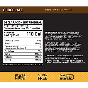 Optimum Nutrition Gold Standard 100% Isolate, Chocolate Bliss, 3 lb (1.36 kg)