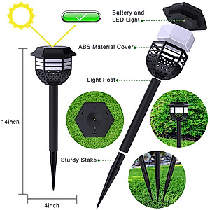 6 Pack Solar Garden Lights, ZNFRT Outdoor Solar Pathway Lights, IP65 Waterproof Solar Powered Landscape Lights, Auto On/Off Solar Lights Outdoor for Yard, Patio, Lawn, Walkway (Warm White)