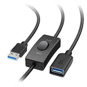 Cable Matters 5Gbps USB 3.0 Extension Cable with On Off Switch with Data 6 ft, Support Both Data and Power (USB 3.0 On Off Switch/USB On Off Switch)