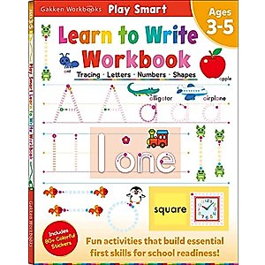Play Smart Handwriting Workbook Ages 3-5: Handwriting Practice: Preschool Activity Book With Stickers