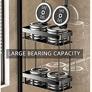 RAKSONIC 2-Tier Hanging Shower Caddy Over the Door,Large Capacity Hanging Shower Organizer, Sturdy Rust Proof Hanging Shower Organizer Shelf Basket Storage Rack, No Drilling