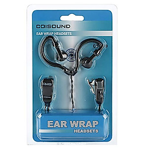 COISOUND Two Way Radio Earpiece |Walkie Talkie Headset Compatible Midland AVPH4,Ear-Clip Two Way Headset for Midland Walkie Talkie Earpiece(Black Pair)