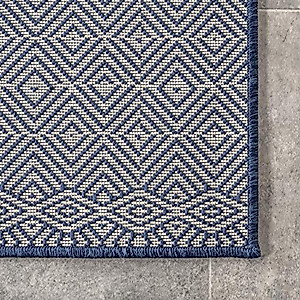 nuLOOM Paloma Abstract Geometric Indoor/Outdoor Area Rug, 4' x 6', Navy