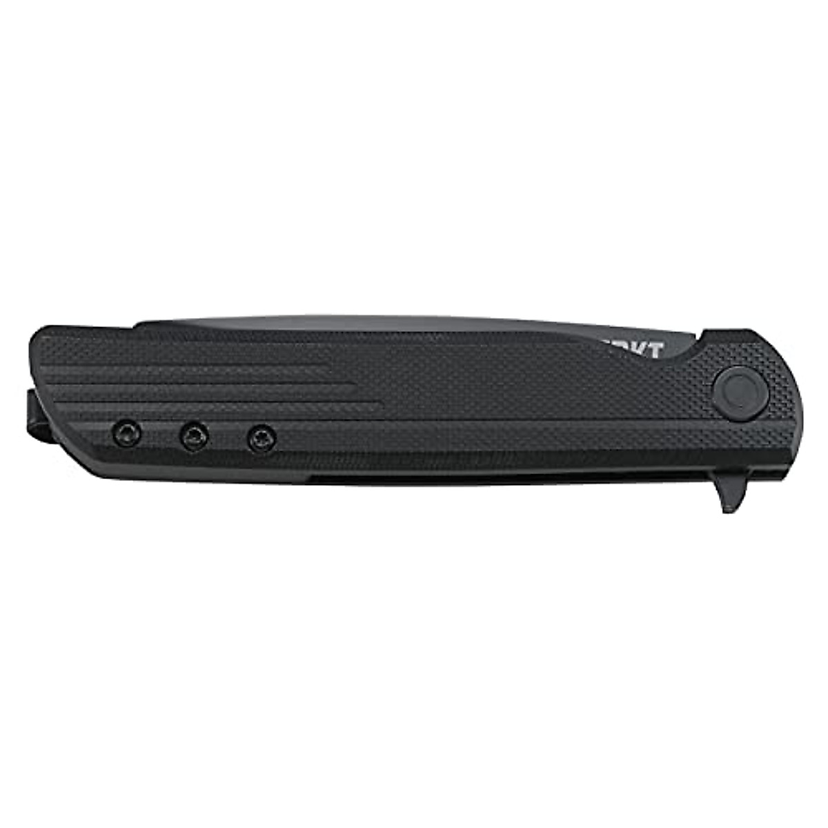 CRKT LCK + Folding Pocket Knife: Folder with Liner Lock, Black Plain Edge Sheepsfoot Blade, Reinforced Nylon Handle with Pocket Clip 3802K