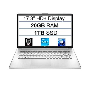 HP Newest Pavilion 17.3" HD+ Display Laptop Computer, 11th Gen Intel i3-1115G4(Up to 4.1GHz, Beat i5-8250U), 20GB DDR4 RAM, 1TB SSD, HDMI, WiFi, Webcam, Windows 11S, JVQ