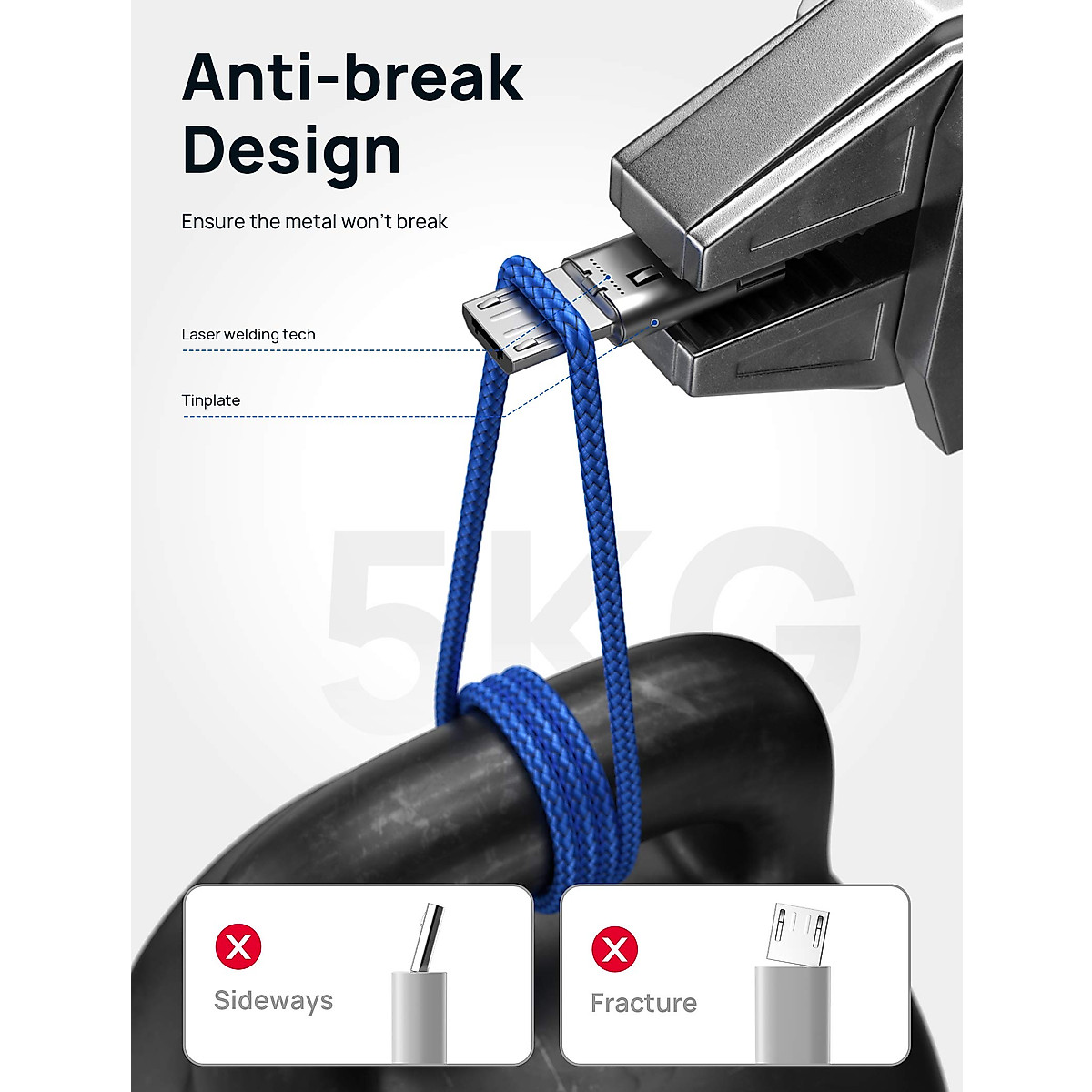 JSAUX Micro USB Cable Android Charger, (2-Pack 6.6FT+10FT) Micro USB Android Charger Cable Nylon Braided Cord Compatible with Galaxy S7 S6 J7 Edge Note 5, Kindle. MP3 and More-Red