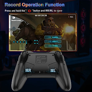 UNIHOW Bluetooth Game Controller for PC, Mac, Nintendo Switch, iOS, Android - Dual Motor, 6-Axis Gyroscope, Backlit, Ergonomic Design