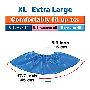 ProtectX Disposable Shoe & Boot Covers, XL Extra Large, 100-pack (50 pairs), Waterproof, Slip Resistant, Durable CPE plastic, Fits up to Men’s 14 US Size and All Women’s US Size Shoes
