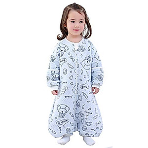 Happy Cherry Baby Girls One-Piece Rompers Sleeping Bag Warm Jumpsuit Wearable Blanket Sleepwear 100% Cotton XXL Blue