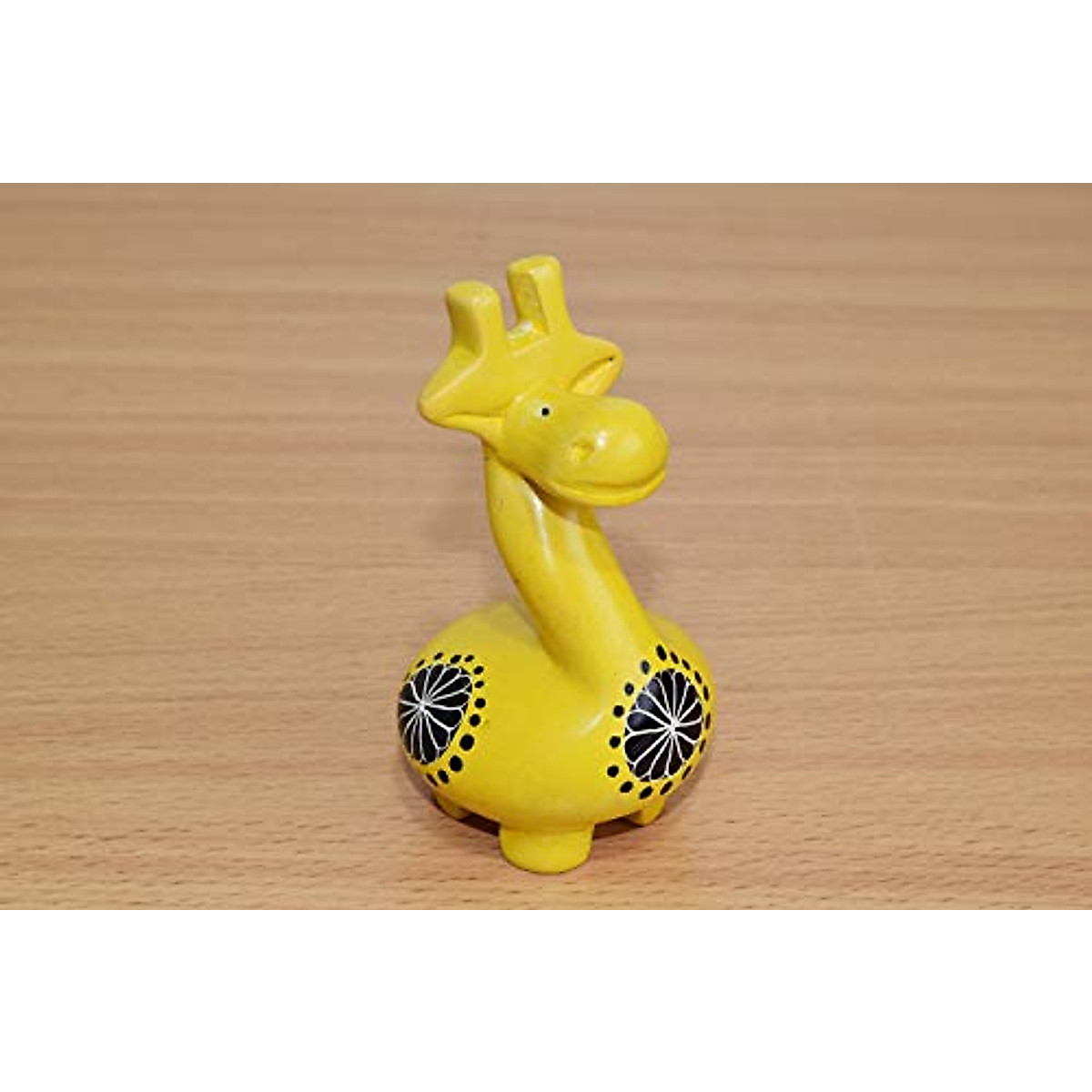 Handmade From Africa - Soapstone Giraffe - Handmade in Kenya - Figurine Sculpture - 4 Inches Height, Pineapple Yellow, SS10
