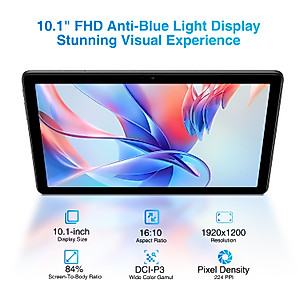 DOOGEE T10S Android 13 Tablet 10.1 incht Tablet IPS FHD Screen, 11GB RAM + 128GB ROM (Expand 1TB), TUV Low bluelight, 8MP+5MP Camera, 6600mAh Battery, Widevine L1 Android Tablet