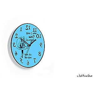 Reverse Wall Clock - Alice Hookah Smoking Caterpillar - Round Funny Clock - Backwards running Time - Counterclockwise Wall Clock - Optional RGB LED 5V Backlit