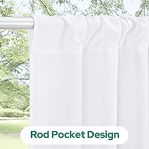 HOMEIDEAS White Backdrop Curtains for Parties, Wrinkle Free Polyester Photography Backdrop Drapes for Wedding Birthday Decorations, 5ft x10ft Set of 2 Panels