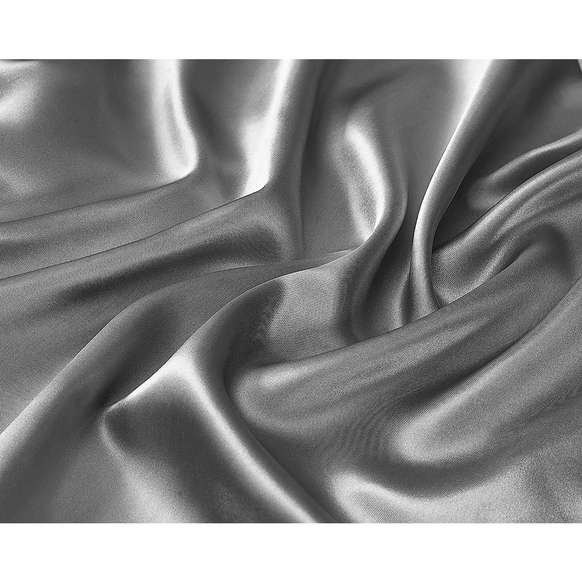 Mk Collection 4pc Full Size Soft Silky Satin Solid Silver/Gray Deep Pocket Sheet Set New