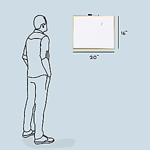 U Brands Magnetic Monthly Calendar Dry Erase Board, 16 x 20 Inches, Gold Aluminum Frame - 364U00-01