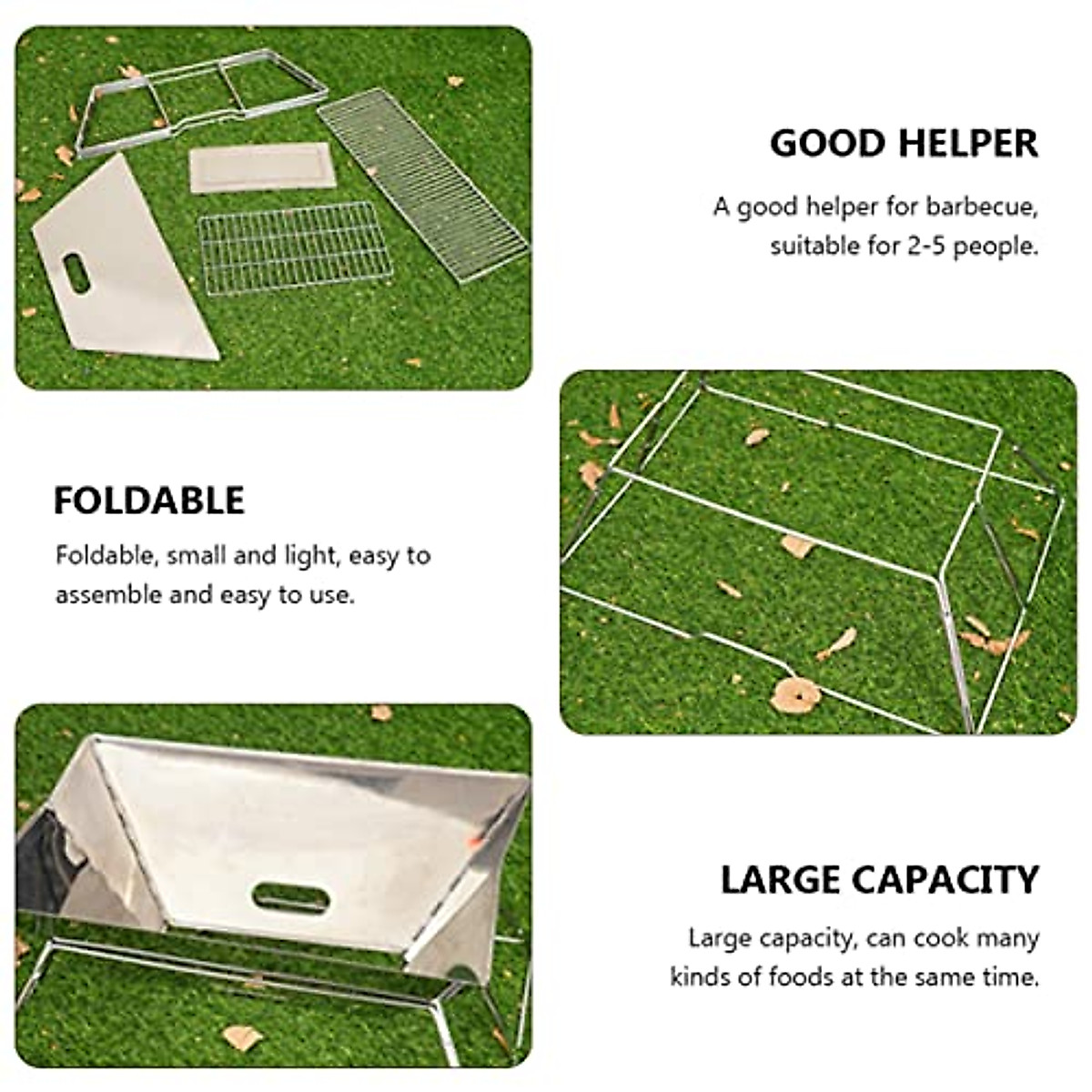 CLISPEED Tabletop Grill Outdoor Griddle Grill Folding Charcoal Grill outdoor charcoal grill portable barbecue grill Stove Burner: 1 Outdoor Grills Portable Grills