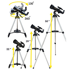 SpectrumOI Telescope for Kids, Telescope for Adults Astronomy Gifts, Telescope for Kids 8-12 - Premium Refractor Telescope 70mm Aperture with Carry Bag and Phone Holder