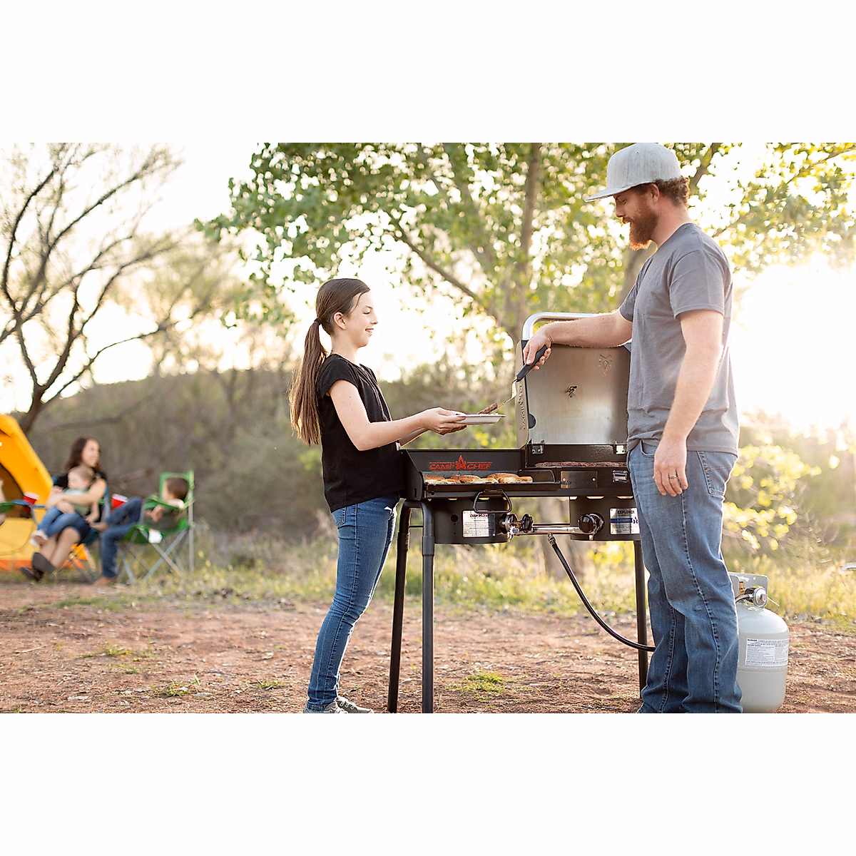 Camp Chef Tailgater Combo - Includes Explorer Two-Burner Camp Stove, Professional Grill Box & Professional Flat Top Griddle - Perfect for Tailgating, Camping & More