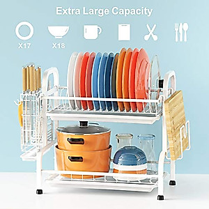 iSPECLE Dish Drying Rack and Sink Caddy, Stainless Steel Dish Rack and 3-in-1 Kitchen Sponge Holder, Bundle Sales, 2 Packs