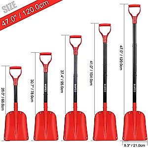 COFIT 47" Retractable Snow Shovel and 39" Snow Brush, Detachable and Extendable Snow Removal Telescoping Brush and Shovel for Car Auto Truck SUV Windshield