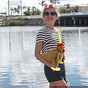 Womens Cute Chicken Shoulder Bag Fluffy Hen Handbag Crossbody Purse Animal Style Cartoon Crossbody Bag for Girls