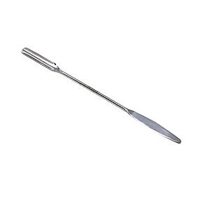 Scientific Labwares Stainless Steel Double Ended Micro Lab Spatula Sampler, Semi Circle Scoop Spoon & Tapered Arrow End (7")