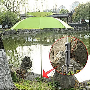 weallbuy Beach Umbrella Sand Anchor with 3 Nails, Heavy Duty Metal Sun Umbrella Holder, Outdoor Umbrella Stand Steel Anchor for Beach Grass Sand