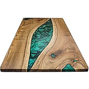 Epoxy Table, Live Edge Wooden Table, Epoxy Resin River Table, Natural Wood,Dining Table, Natural Epoxy Table, Resin Table 42" x 24" Inch