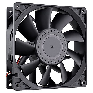 Wathai 140mm x 38mm 12V Exhaust Fan Dual Ball High Airflow 3000RPM DC High Static Pressure CFM Fan for DIY Project Ventilation Cooling