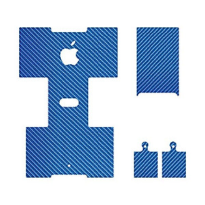 IPG for AirPods 1-2 Stickers Wraps Adhesive Decal Skin for case and Ear Pieces Protective and Decorative Set (Blue Carbon Fiber 4D)